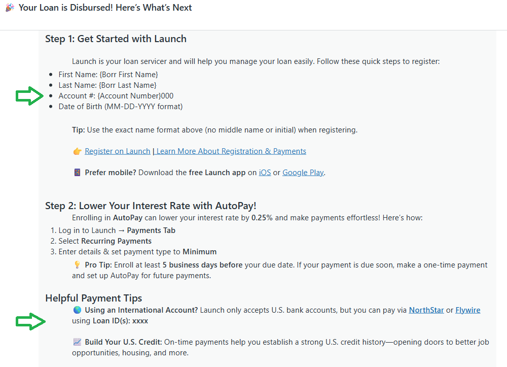 Where can I find my account number or loan ID for Launch? – MPOWER Financing